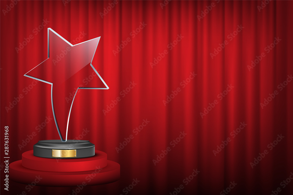 Star award on trophy realistic 3D illustration Stock Vector | Adobe Stock