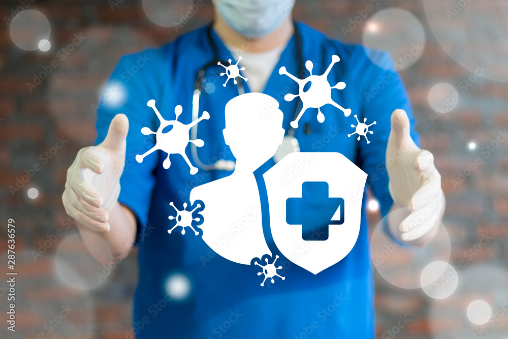 Immune system medical concept. Human immunity health safety. Stock ...