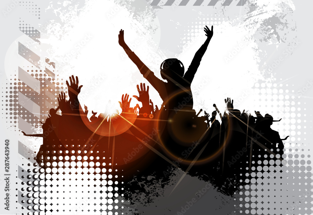 Party background with dancing people - vector illustration Stock Vector ...