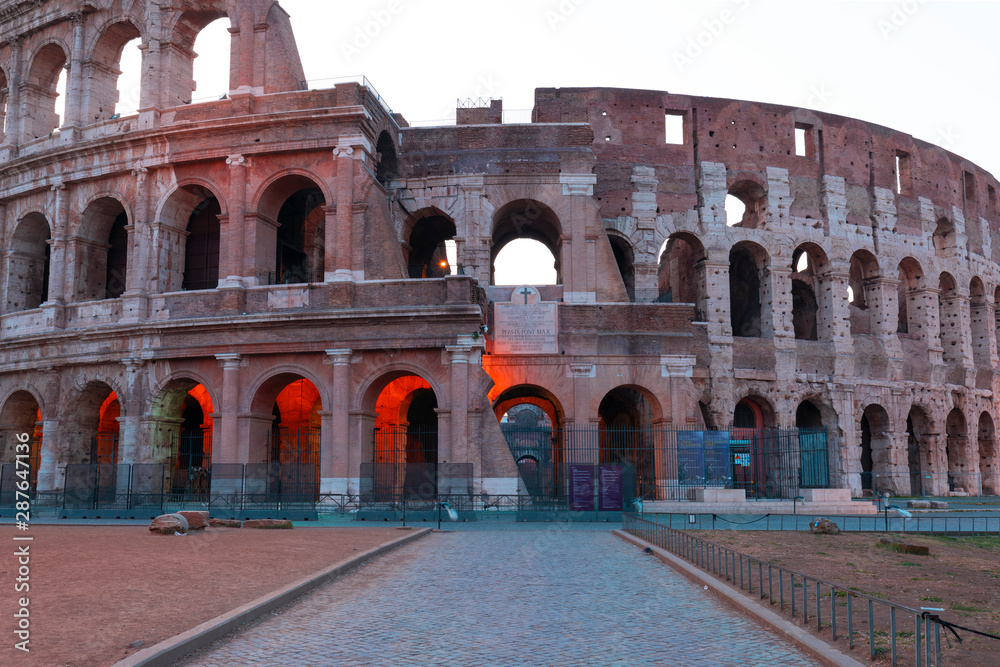 The Colosseum or Coliseum,also known as the Flavian Amphitheatre. Stock ...