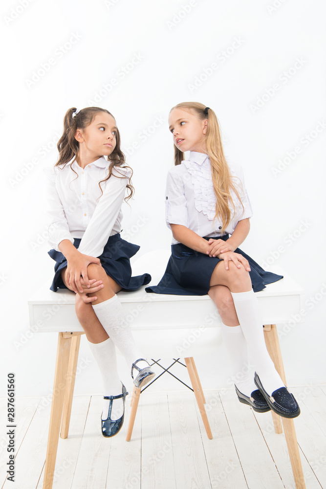 Getting ready for back to school. Elementary school pupils in formal ...