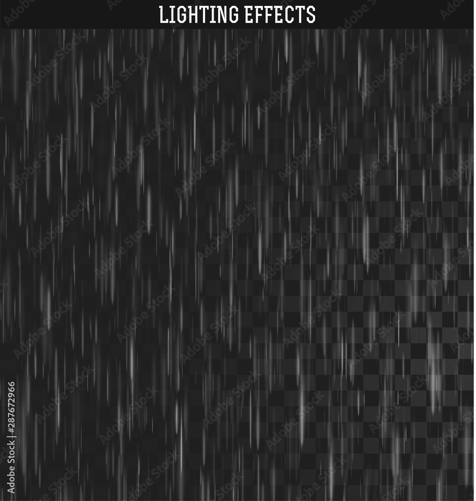 Rain realistic effect . Rain and snow isolated realistic . Downpour ...