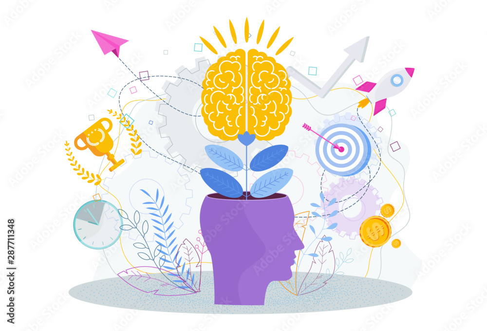 Brain is like a tree growing in a human head. Stock Vector | Adobe Stock