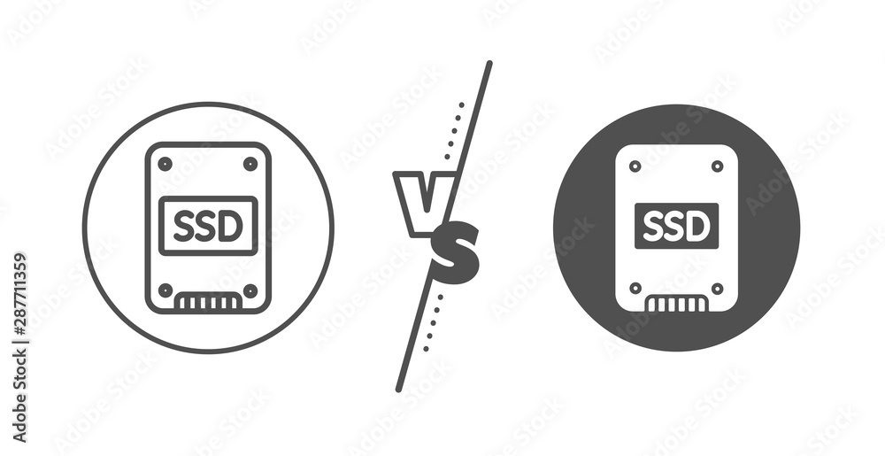 Stockvector Solid-state drive sign. Versus concept. SSD icon. Storage ...