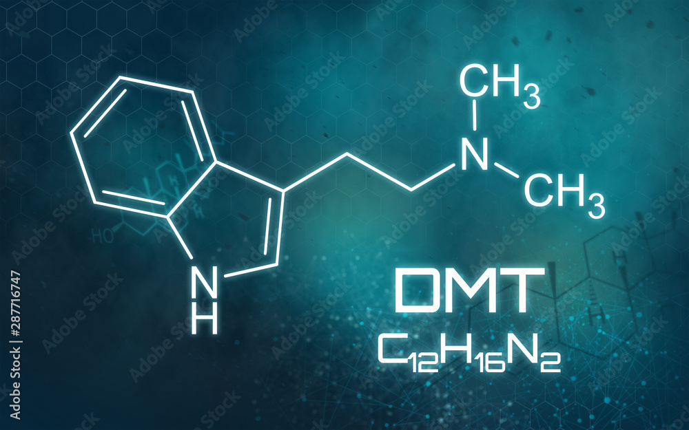 Chemical formula of DMT on a futuristic background Stock Illustration ...
