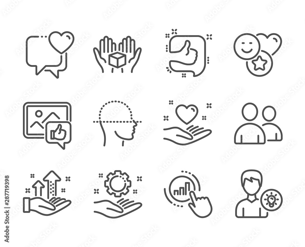 Set of People icons, such as Like, Hold heart, Hold box, Smile, Like ...