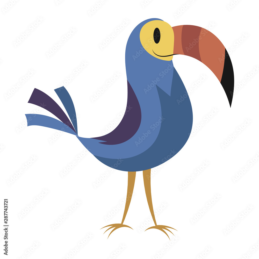 Cartoon toucan. Vector illustration of a toucan. Drawing birds for ...