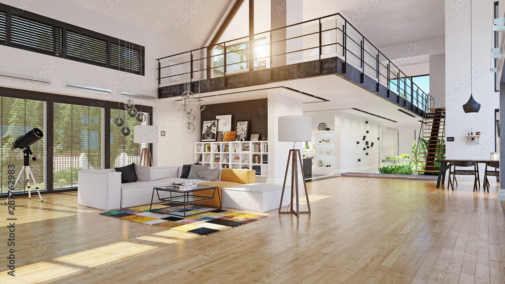 modern house interior design Stock Photo | Adobe Stock