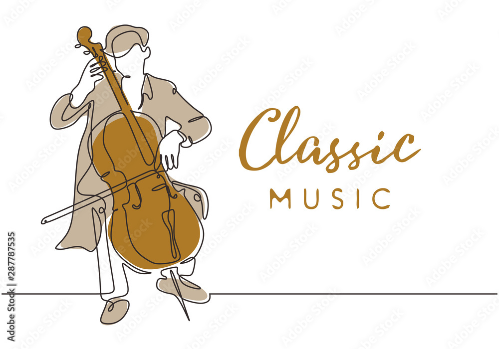Classic music poster background with cello music player vintage ...