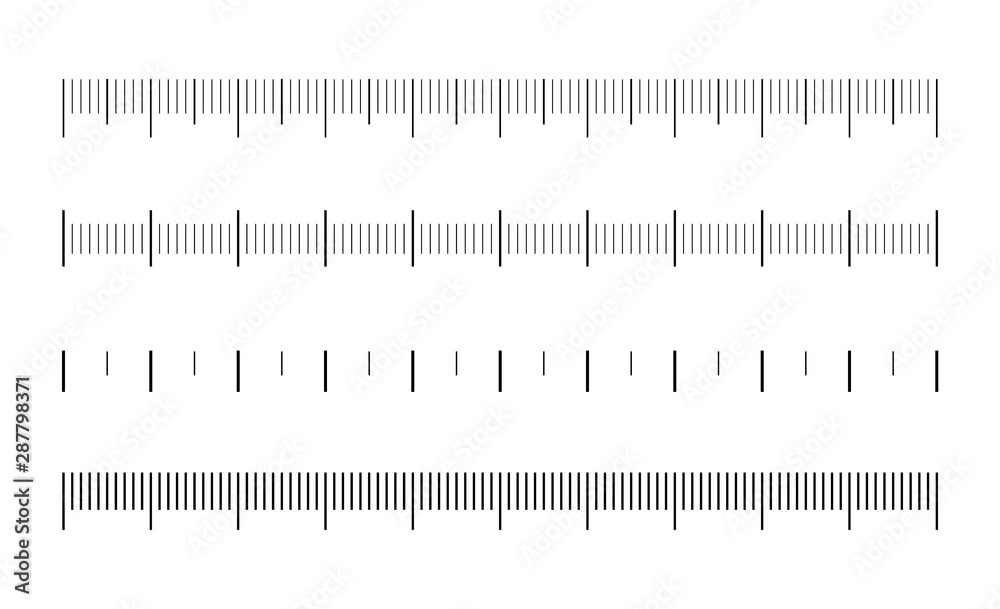 Scale for the ruler, metric. A set of size indicators. Stock Vector ...