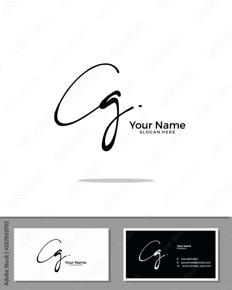 C G CG initial logo signature vector. Handwriting concept logo. Stock ...