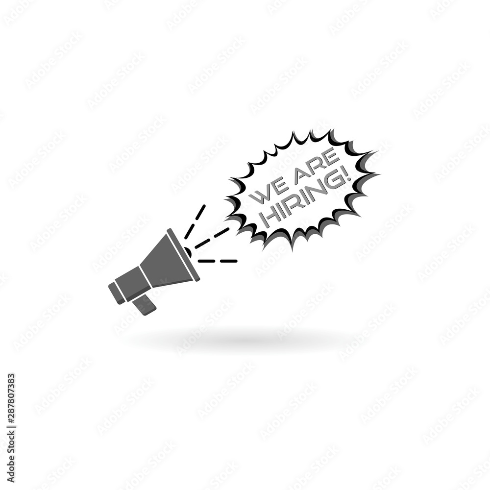 We are hiring symbol. Megaphone banner Stock Illustration | Adobe Stock