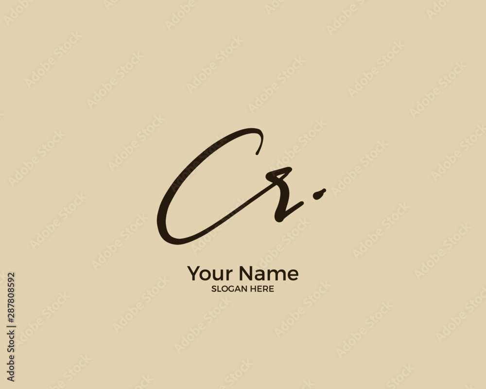 C R CR initial logo signature vector. Handwriting concept logo. Stock ...