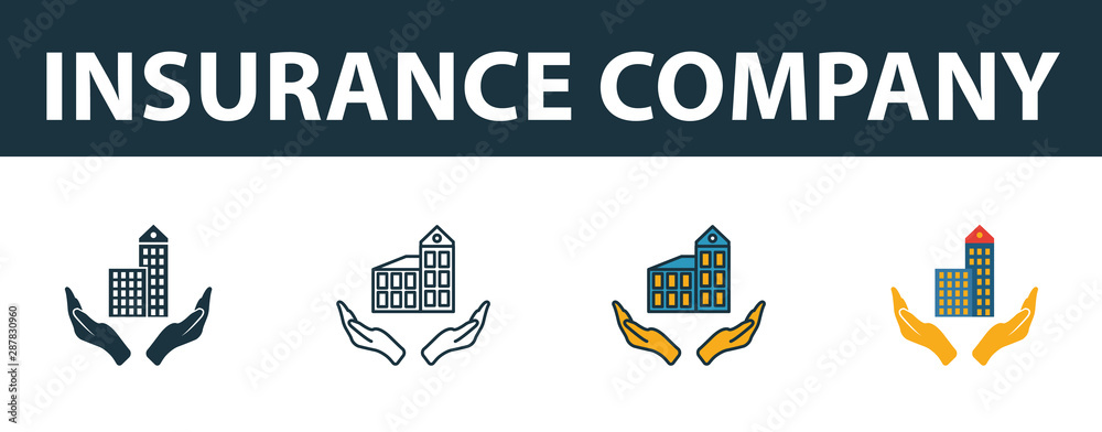 Insurance Company icon set. Four elements in diferent styles from ...