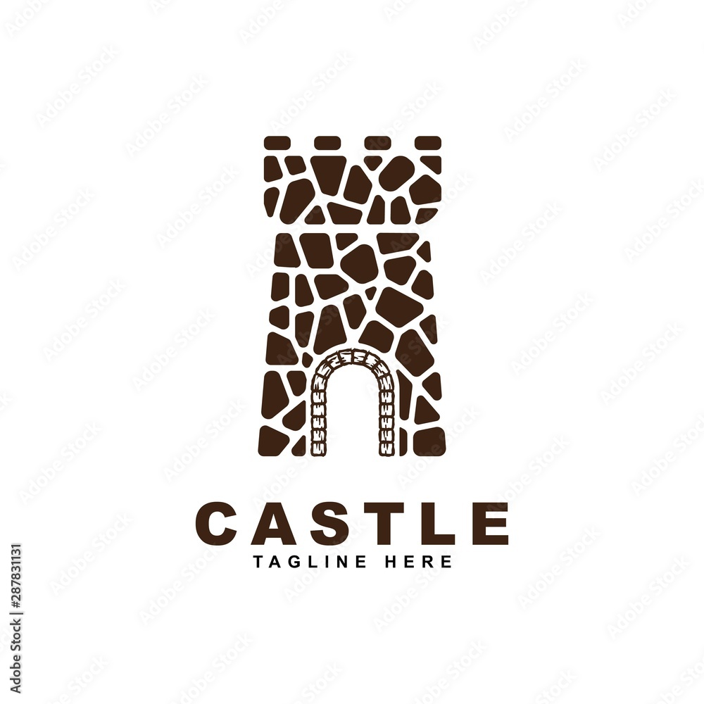 castle stone logo design vector template.Creative castle logo ...