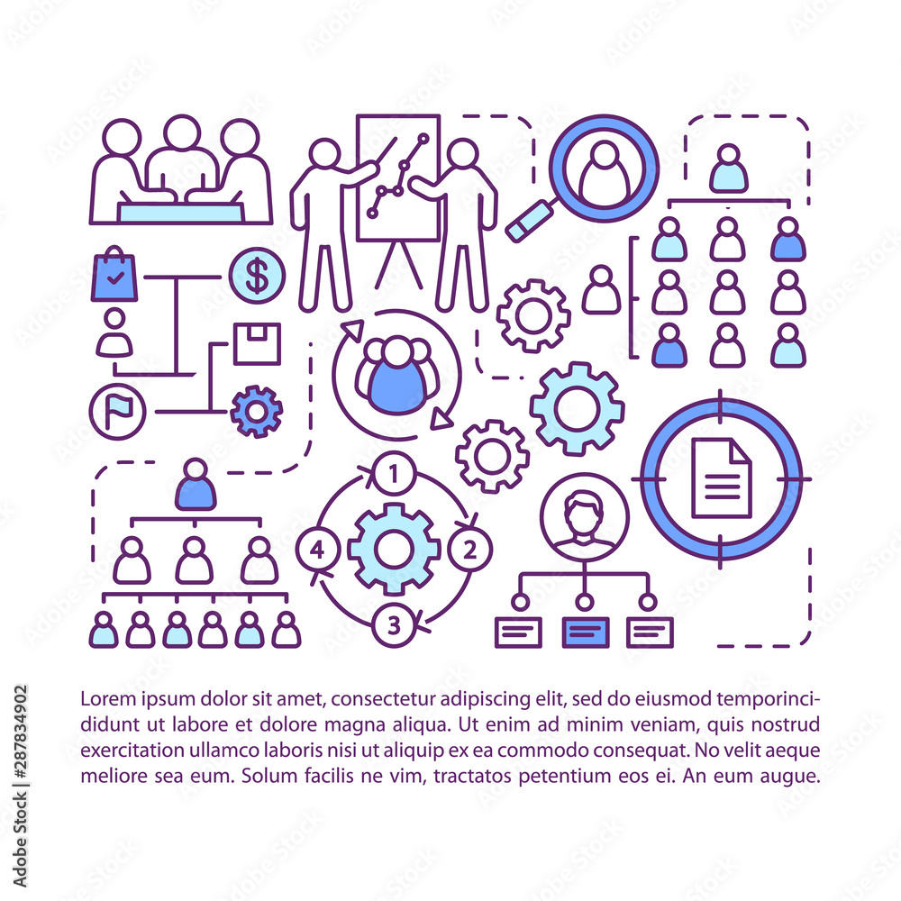 Corporate structure article page vector template. Organization ...
