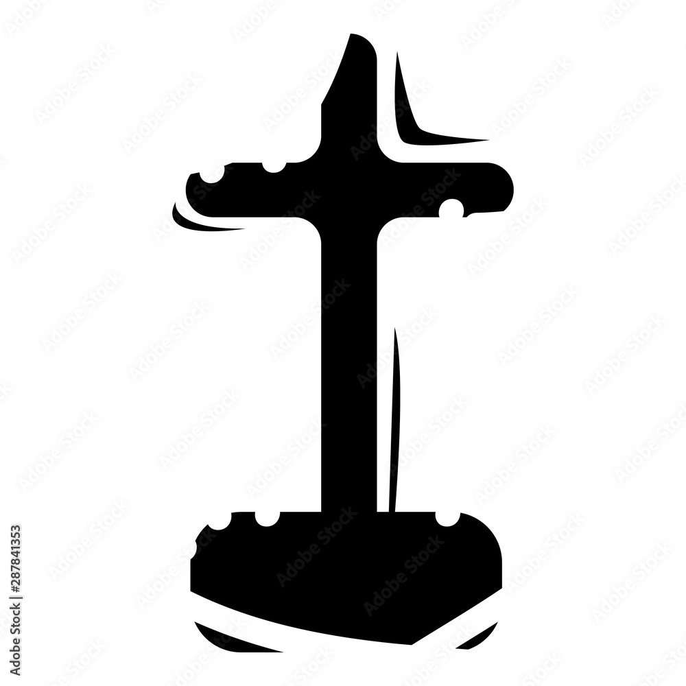 Creepy wooden cross hand drawn silhouette illustration Stock Vector ...