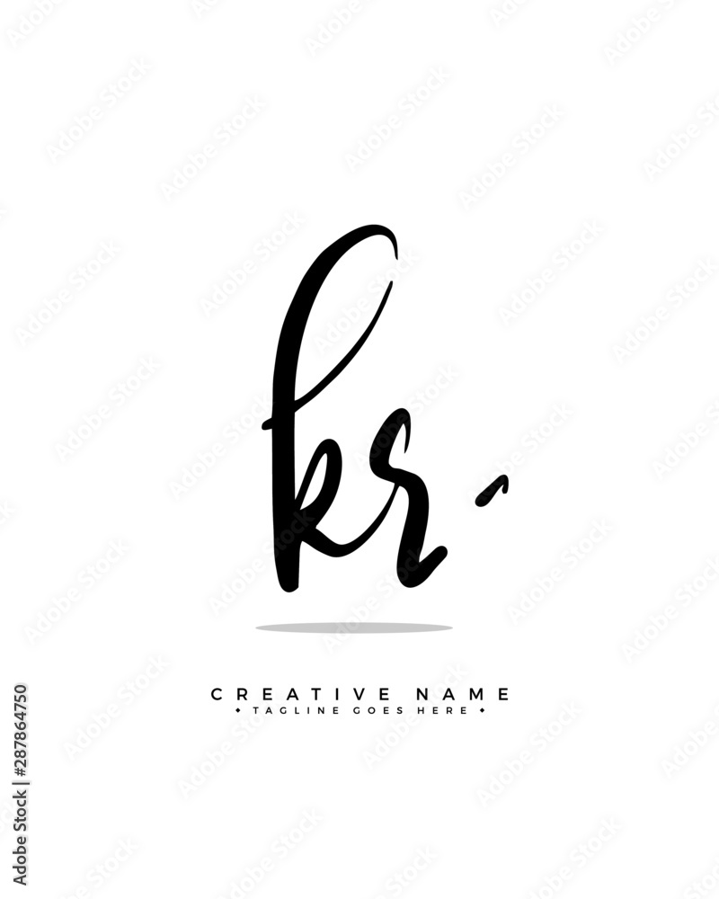 K R KR initial logo signature vector. Handwriting concept logo. Stock ...