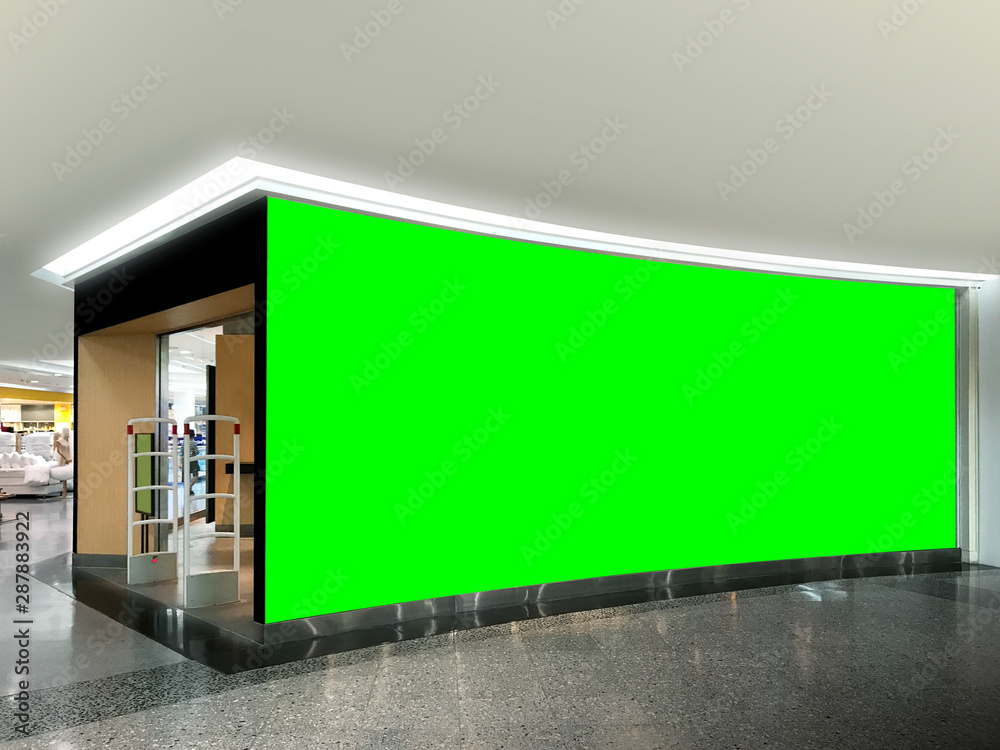 Shop Front Signage Mockup with Green Screen for Easily Replacement With ...