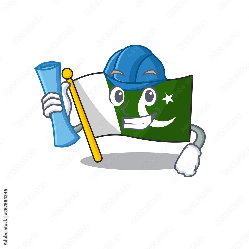 Architect flag pakistan character in shaped mascot Stock Vector | Adobe ...