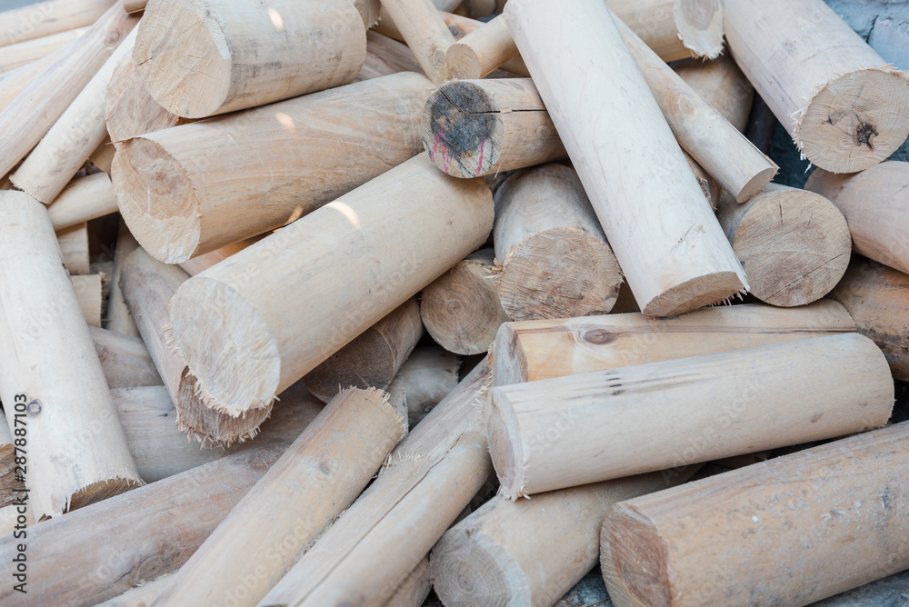 round firewood. sawn tree. tree background. wood texture, harvesting ...