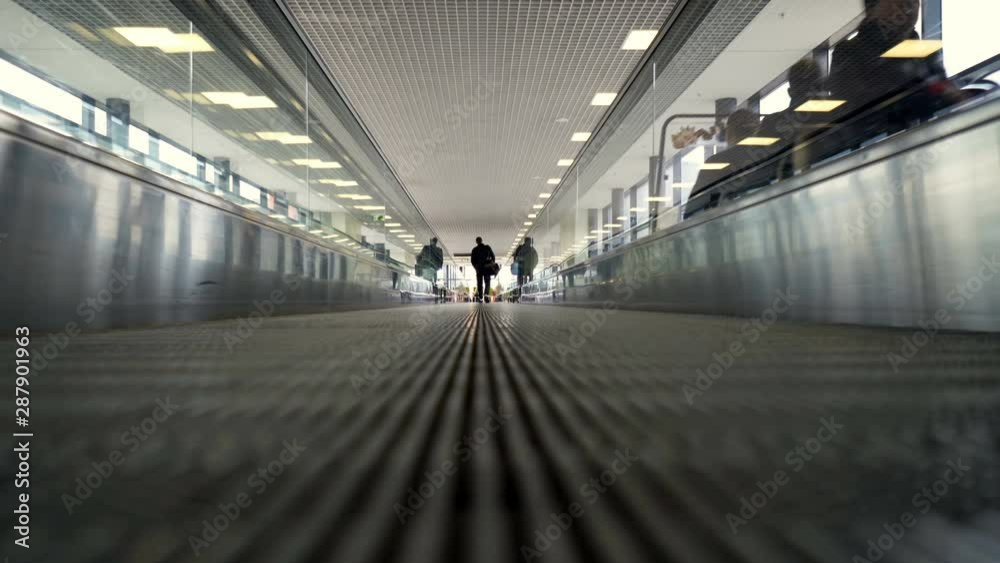 Walkalator in airport terminal Stock Video | Adobe Stock