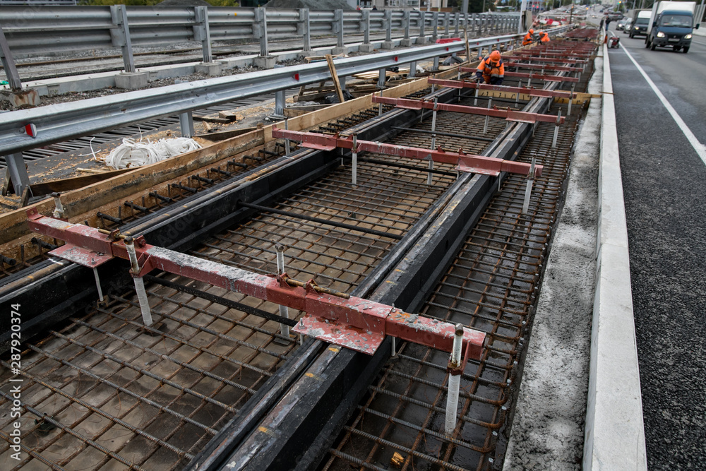 Repair of the railway tram line. Installation of new modern silent ...