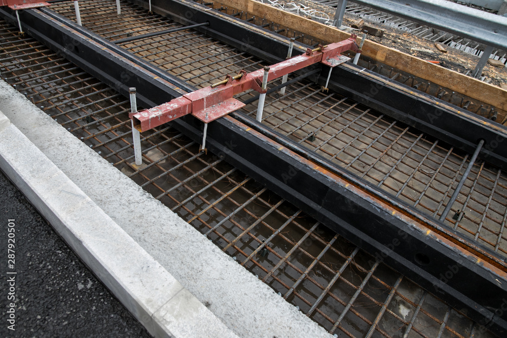 Repair of the railway tram line. Installation of new modern silent ...