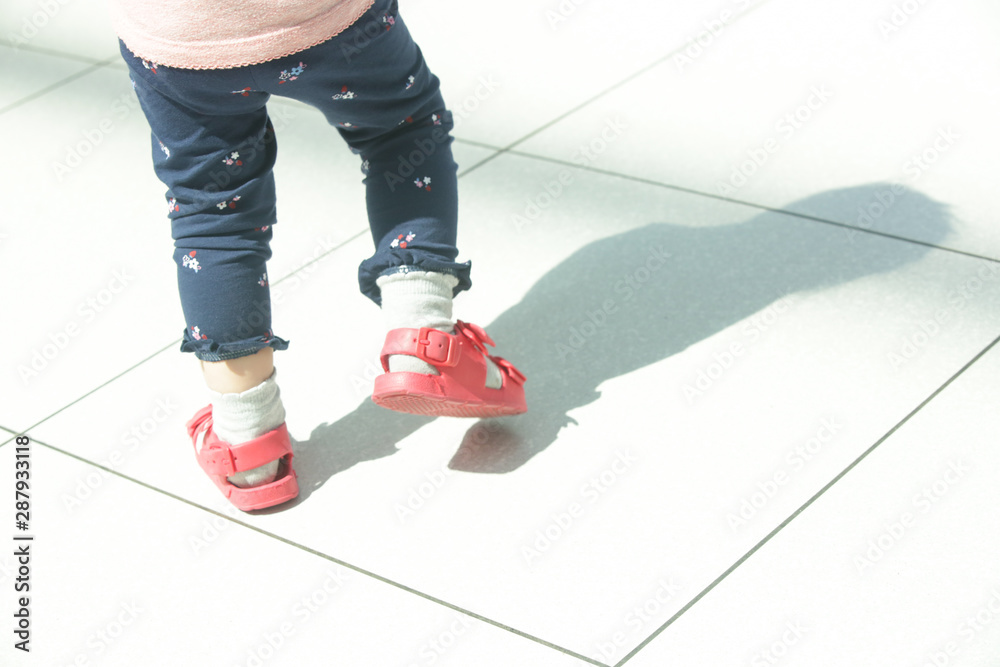 Child lost at the airport or shopping mall, little girl looking for her ...