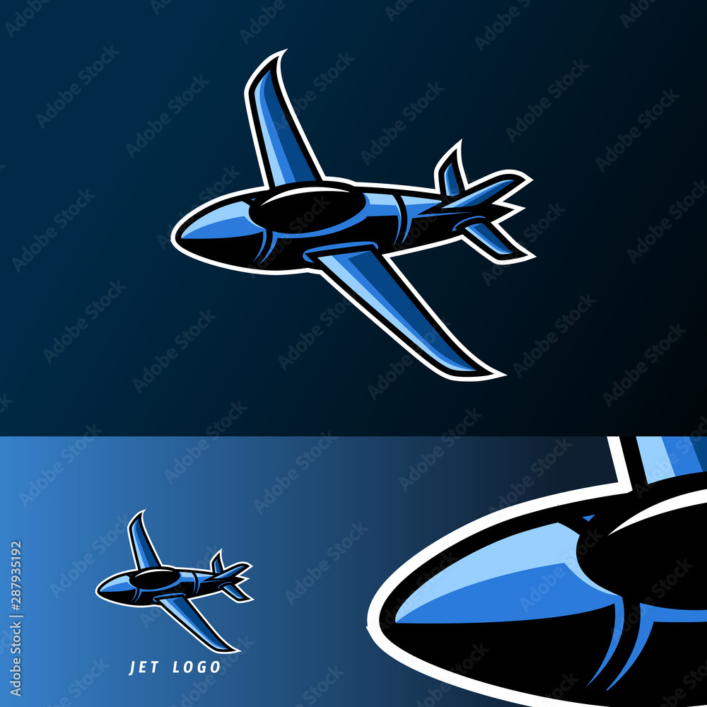 Jet plane war soldier mascot sport gaming esport logo template for ...