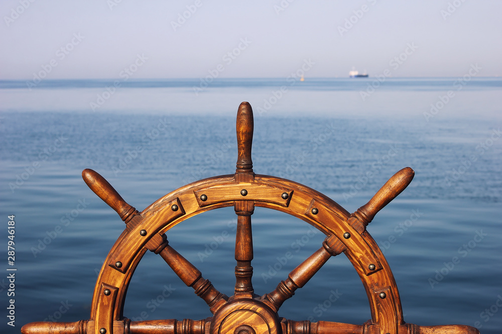 Steering hand wheel ship Stock Photo | Adobe Stock