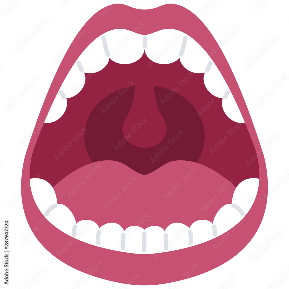 Open mouth vector cartoon illustration isolated on a white background ...