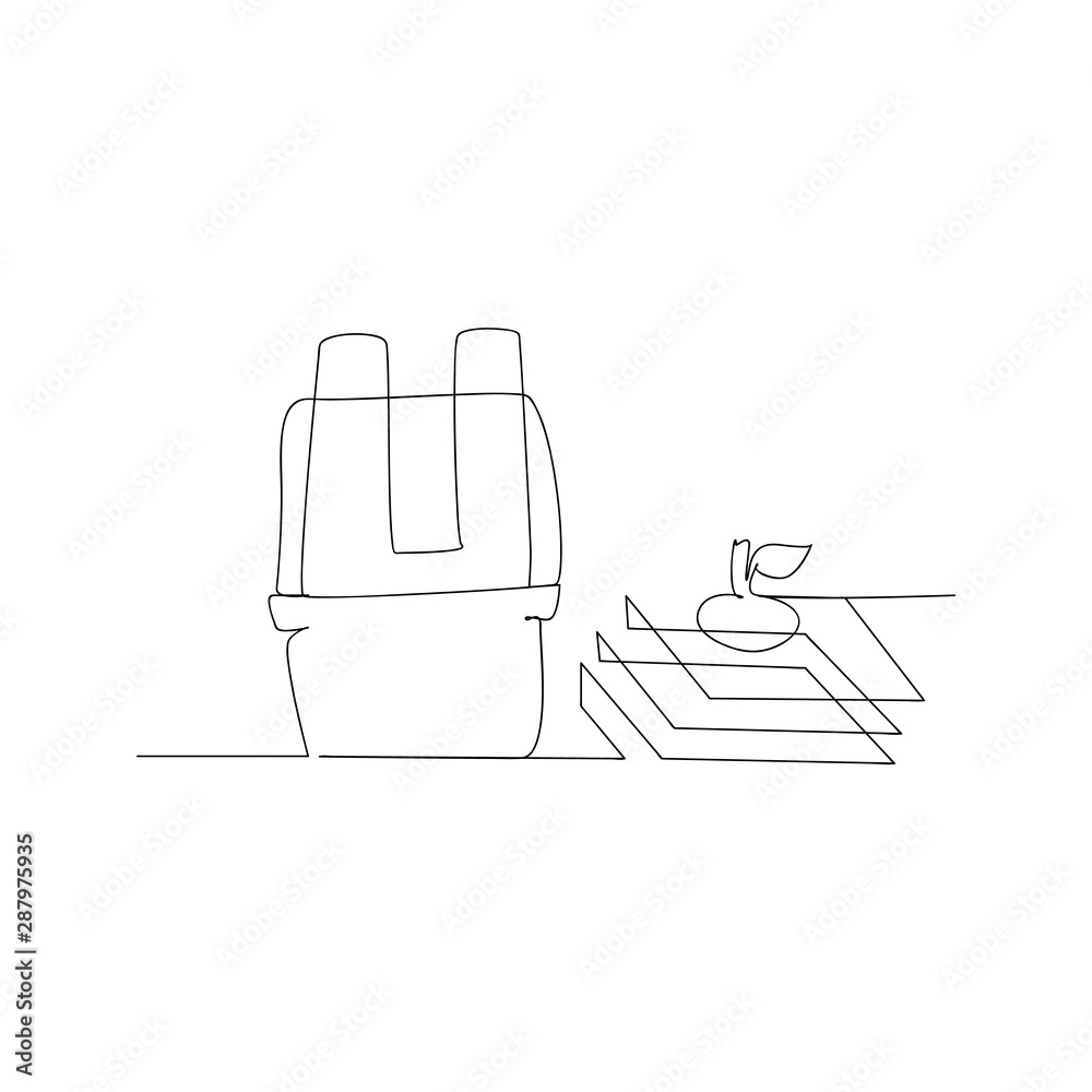 continuous line drawing of backpack. isolated sketch drawing of ...