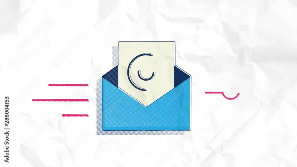 Hand Drawn Contact Email Animation. Textured Jittery Low Frame Rate ...