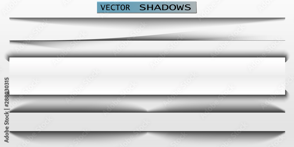 Vector shadow. Transparent shadow realistic illustration. Page divider ...