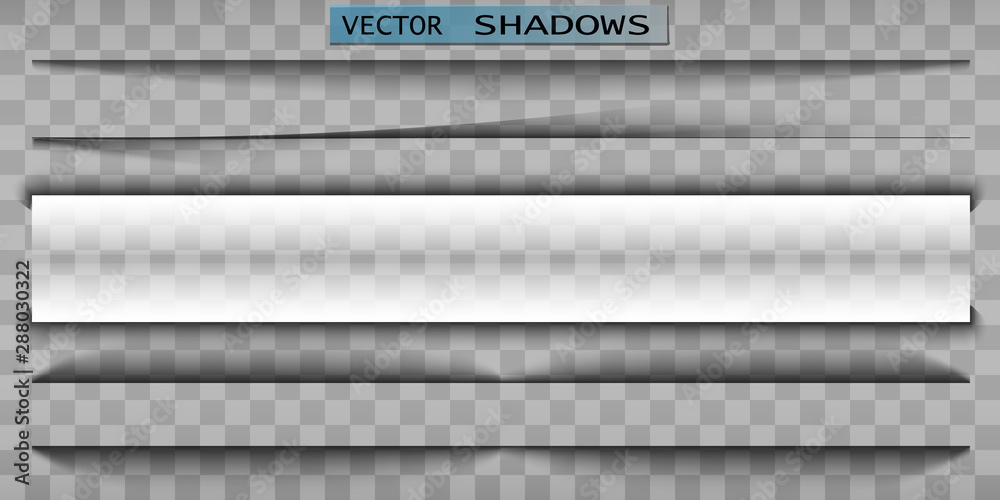 Vector shadow. Transparent shadow realistic illustration. Page divider ...