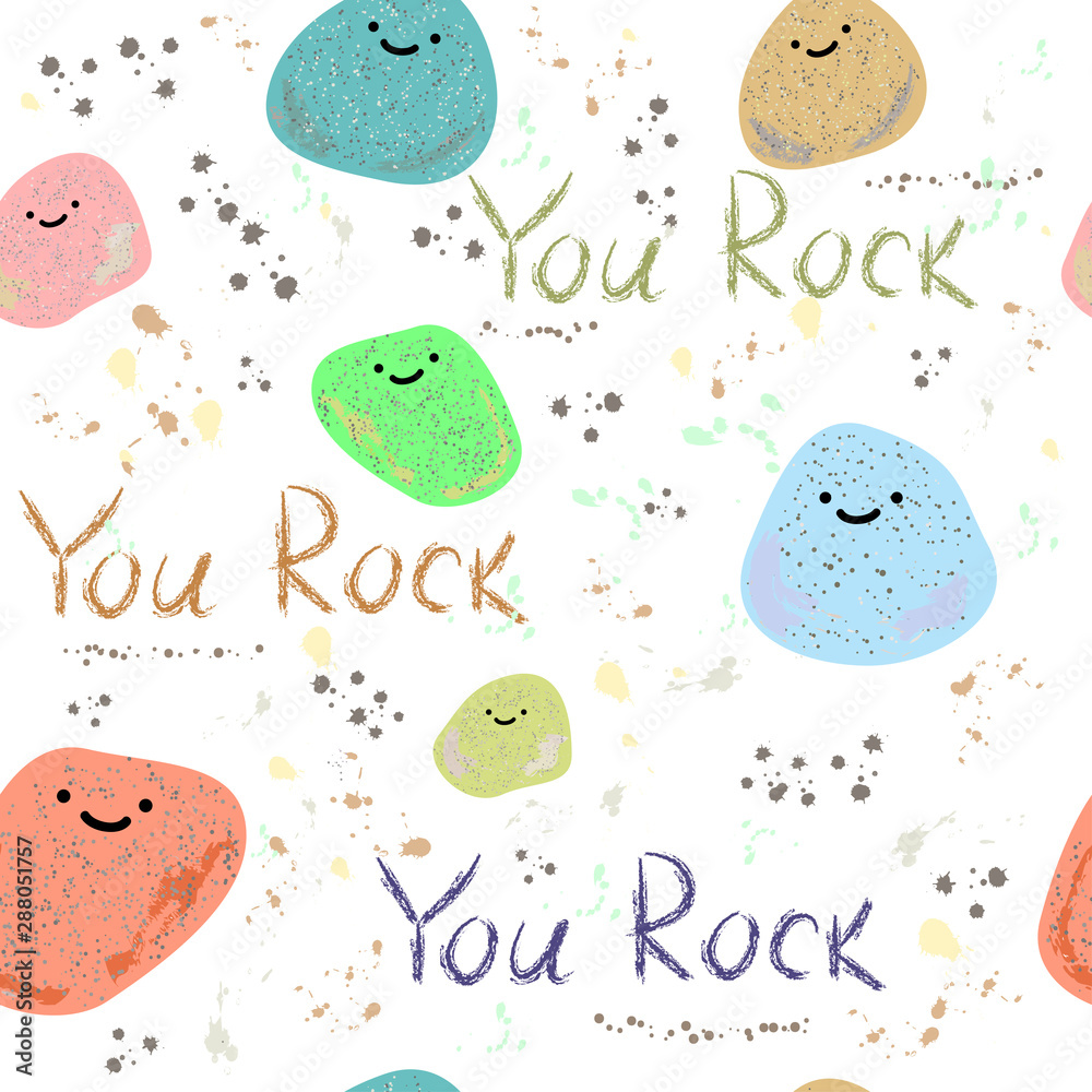 You Rock motivational card. You Rock pattern. Illustration of stones ...