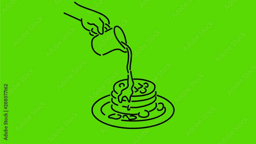 Vidéo Stock 2d Animation monoline style drawing of a hand pouring maple ...