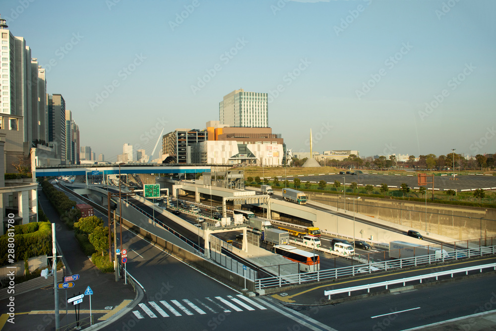 Fotografia do Stock: View landscape and cityscape Odaiba downtown from ...