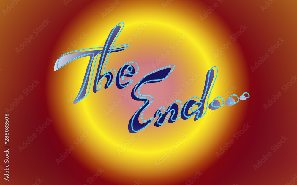 The End - background, movie ending screen. Vector illustration title on ...
