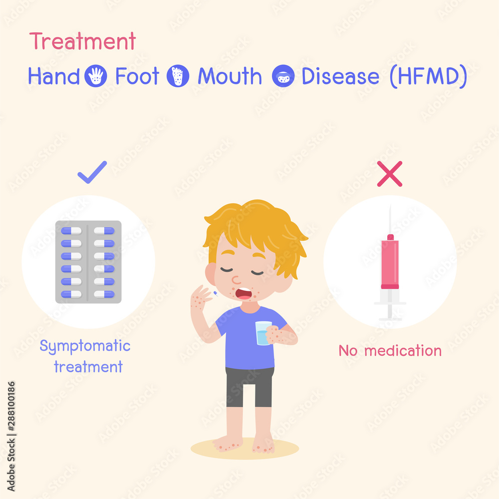 Treatment, Children infected and healthy, Baby and child have a Hand ...
