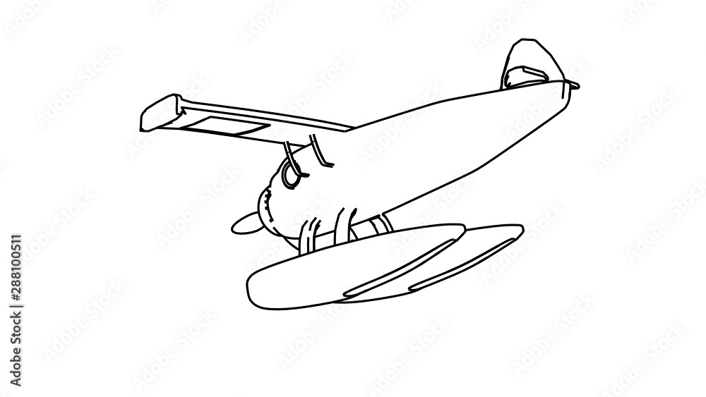 coloring page of hydroplane Stock Vector | Adobe Stock