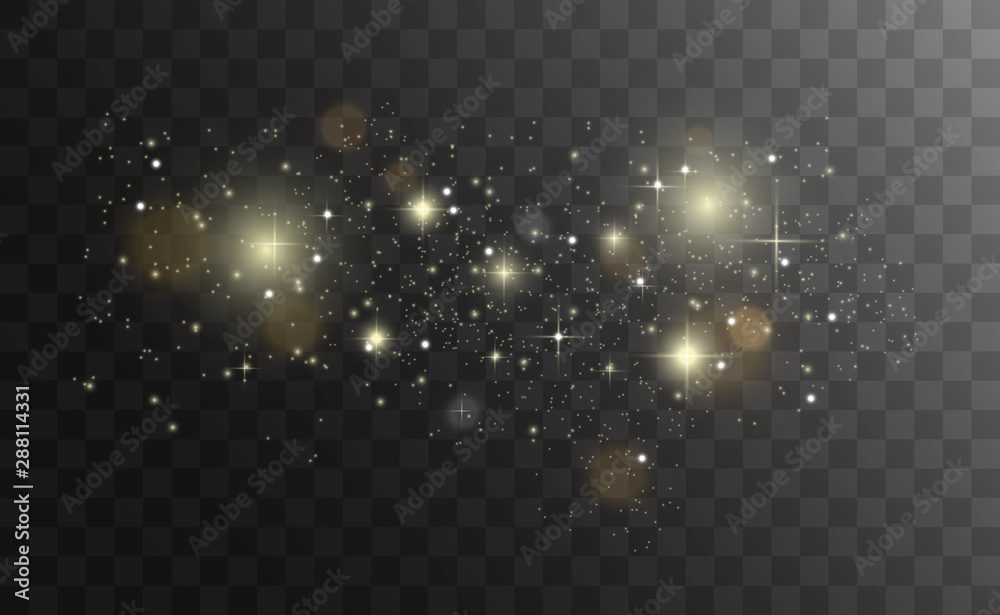 Gold sparks glitter special light effect. Vector sparkles on ...