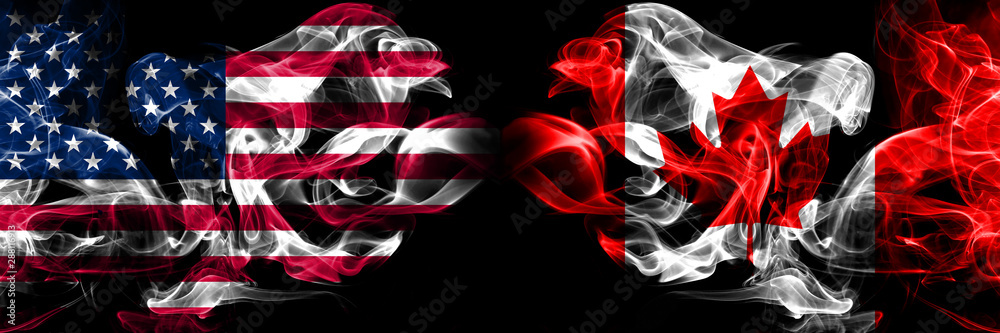 United States of America, USA vs Canada, Canadian background abstract ...