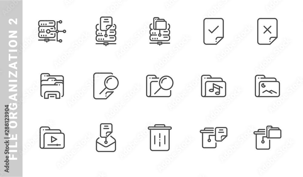 file 2 icon set. Outline Style. each made in 64x64 pixel Stock Vector ...
