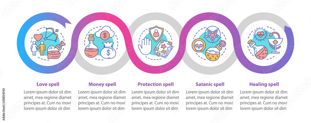 Magic spells vector infographic template. Business presentation design ...