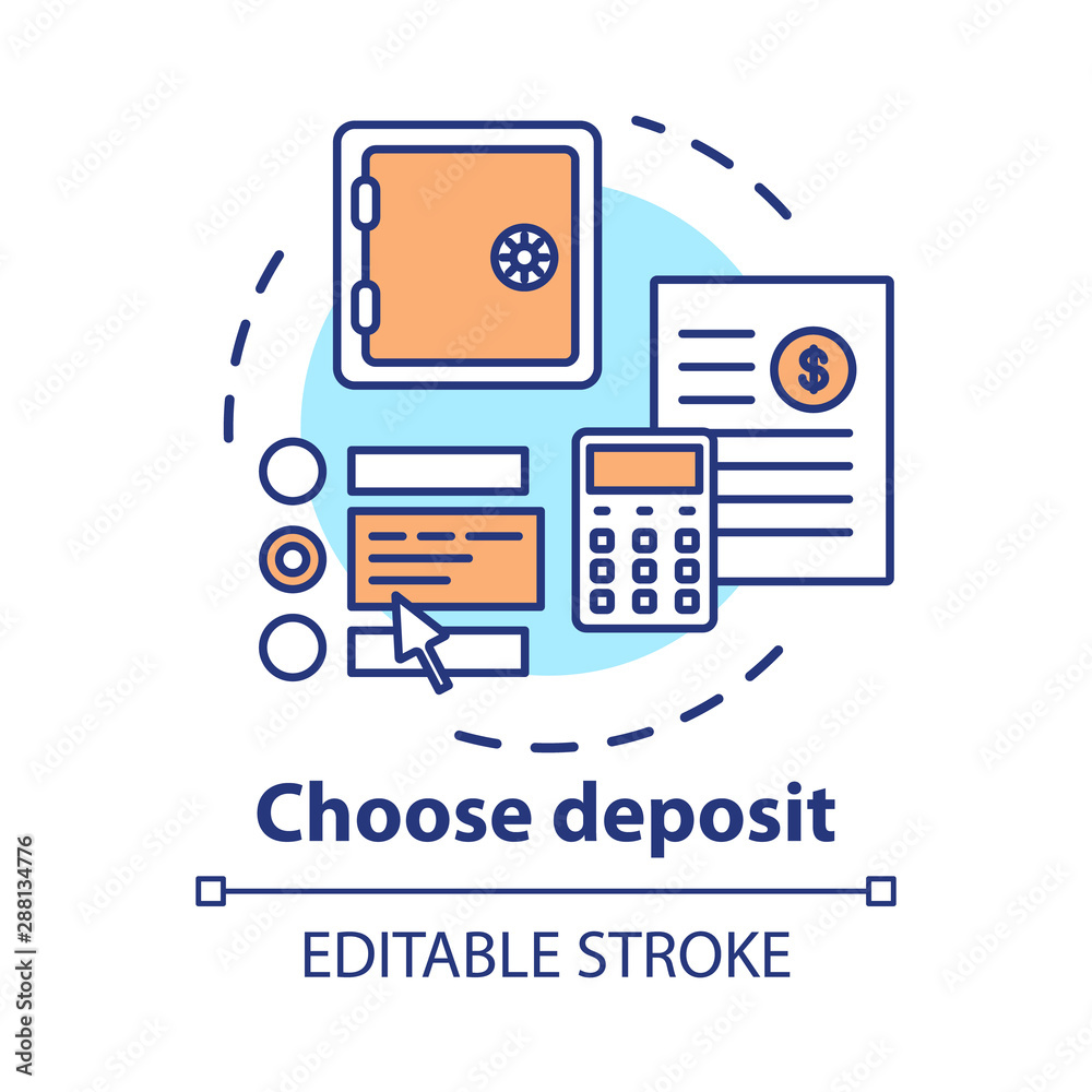Choose deposit concept icon. Savings idea thin line illustration ...
