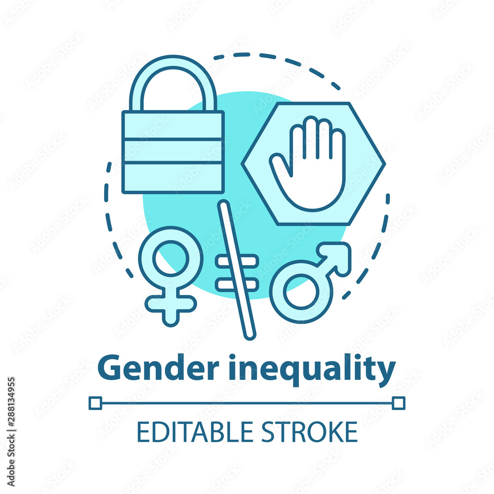 Gender Inequality Concept Icon Sex Discrimination Idea Thin Line