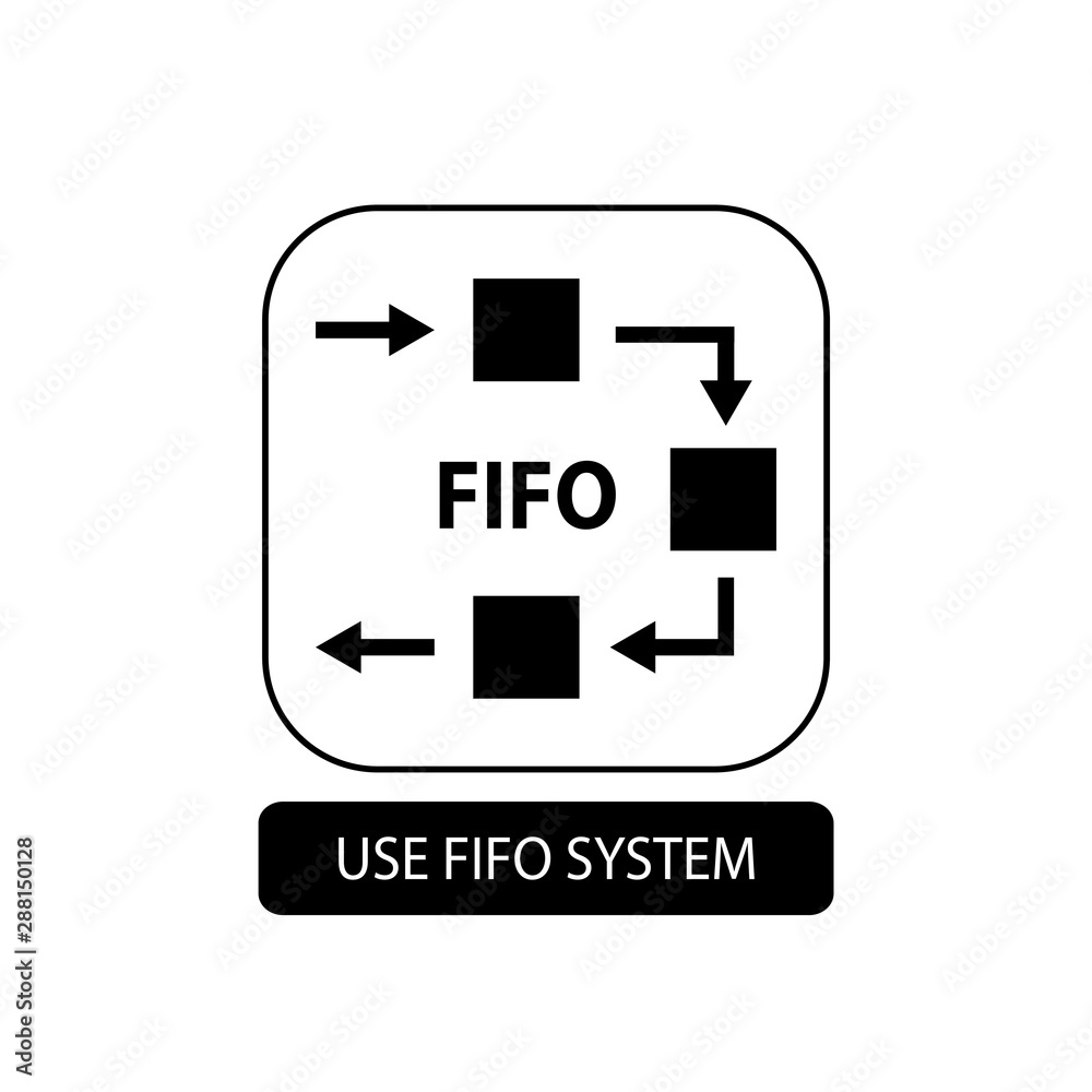 Use fifo system sign. Flat packaging symbol. Mail box icon isolated on ... Use fifo system sign. Flat packaging symbol. Mail box icon isolated on ...