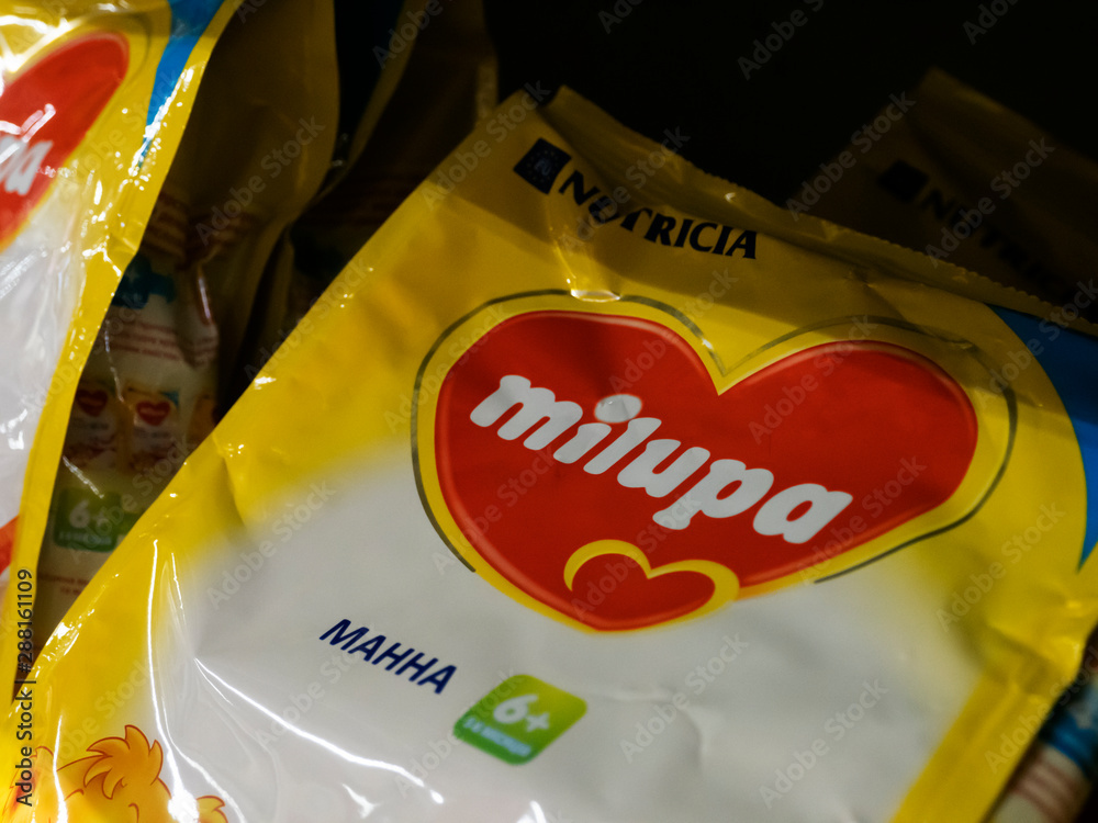 Milupa porridge milky infant formula is seen on store shelf Stock Photo ...